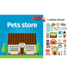 Pet shop or animal store building facade Vector Image