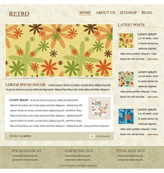 Retro website template Royalty Free Vector Image