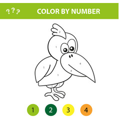 Cartoon turkey color number educational game Vector Image