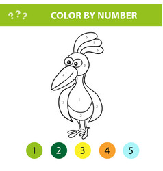 Cartoon turkey color number educational game Vector Image