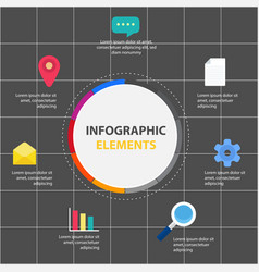 Circle infographic elements with seven options vec