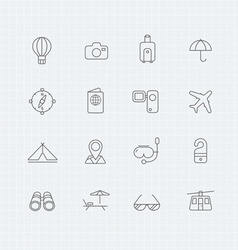 Travel symbol line icon set Royalty Free Vector Image