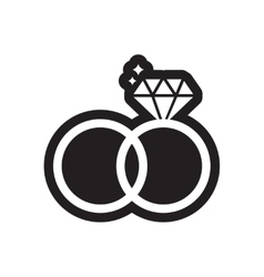 Set flat icon in black and white style wedding Vector Image