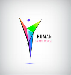 Human character logo sign logo design Royalty Free Vector