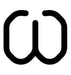 Omega greek symbol small letter lowercase font Vector Image
