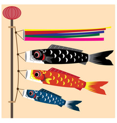 Japanese koi fish flag Royalty Free Vector Image