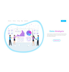 3d isometric big data visualization graph Vector Image