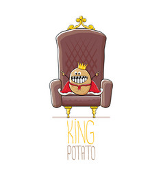 Funny cartoon cool cute brown smiling king Vector Image