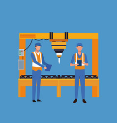 Factory workers cartoon Royalty Free Vector Image
