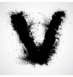 Graffiti alphabet letter v against a background Vector Image