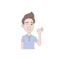 Young man gesturing ok sign Royalty Free Vector Image