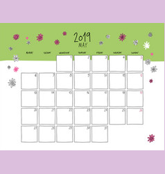 December 2019 wall calendar doodle style Vector Image