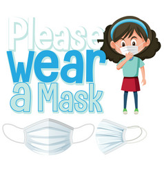 Please wear a mask banner Royalty Free Vector Image