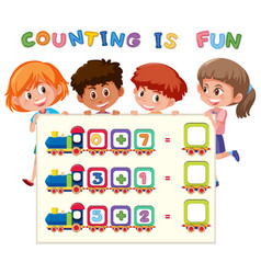 Matching picture number worksheet Royalty Free Vector Image