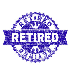 Scratched textured retired stamp seal Royalty Free Vector
