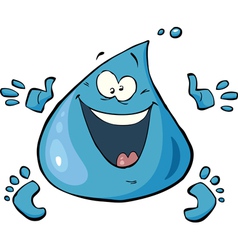 Happy water drop cartoon Royalty Free Vector Image