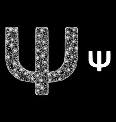 Polygonal 2d mesh psi greek lowercase symbol Vector Image