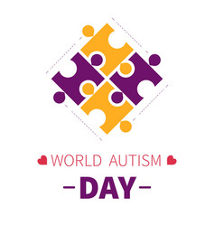 Autism awareness puzzles autistic children icons Vector Image