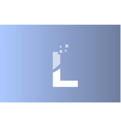 Blue white red l alphabet letter logo icon simple Vector Image