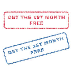 Get 1st month free rubber stamp Royalty Free Vector Image