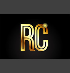 Gold alphabet letter jc j c logo combination icon Vector Image