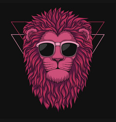 Lion bandana triangle badge Royalty Free Vector Image