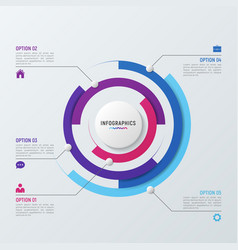 Circle chart infographic template for data Vector Image