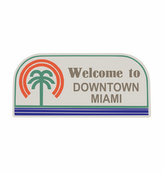 Drawing sketch ocean drive miami Royalty Free Vector Image