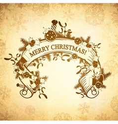 Vintage merry christmas greetings Royalty Free Vector Image