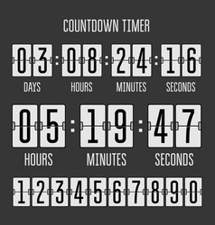 Flip countdown timer clock counter flat Royalty Free Vector