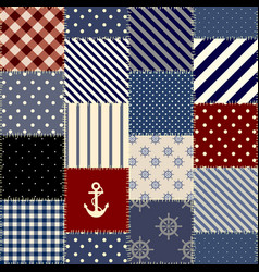 Geometric patchwork pattern a squares Royalty Free Vector