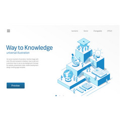 Path to knowledge in paper Royalty Free Vector Image