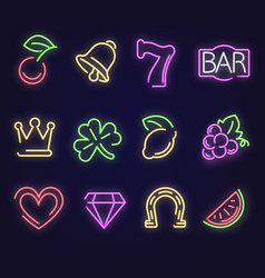 Number seven symbol neon sign seventh Royalty Free Vector