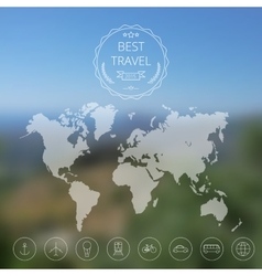 Blurred natural landscape Map on blurry background