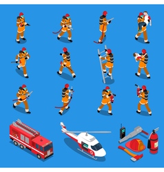 Firefighter Isometric Flowchart Royalty Free Vector Image
