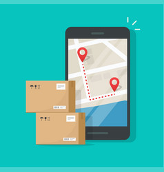 Smartphone with application delivery tracking Vector Image