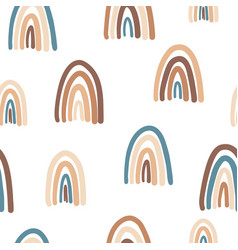 Cute rainbows and hearts seamless pattern Vector Image