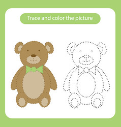 Teddy bear kids toys theme handwriting practice Vector Image
