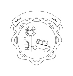 Silhouette button parking prohibited sign Vector Image