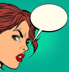 Face expression cute little girl angry Royalty Free Vector