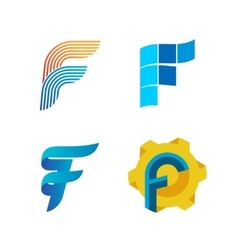 Letter A logo set Color icon templates design Vector Image