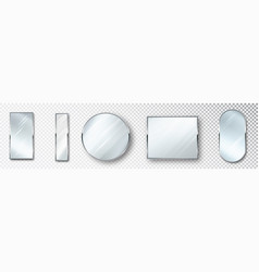 Mirrors set different shapes isolated mirror Vector Image