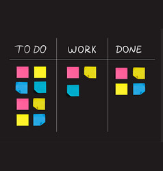 Blackboard with tasks sorting scheme Royalty Free Vector