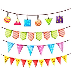 Triangle flags on the strings Royalty Free Vector Image