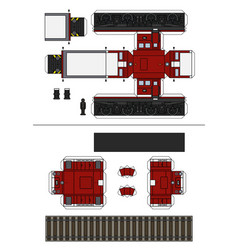 Paper model a historical diesel train Royalty Free Vector