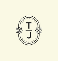 Tj initials letter wedding monogram logos Vector Image