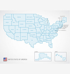 United states blank map with borders Royalty Free Vector