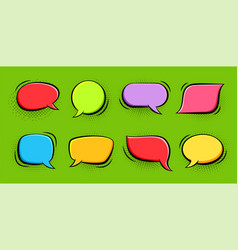 Set of blank template in pop art style comic text Vector Image