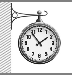 Train station clock sign symbol isolated on white Vector Image