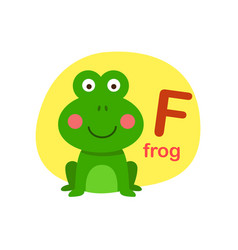 Alphabet isolated letter f-frog-flower Royalty Free Vector